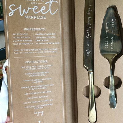 Engraved Wedding Cake Server Gift Box Set, Gift for Wedding, Gift for ...