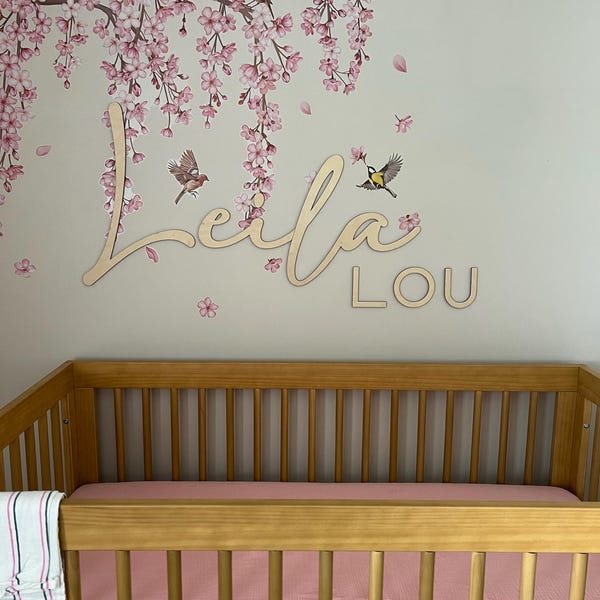 Custom Wood Nursery Name Sign: Personalized Wooden Decor, Nursery Sign ...