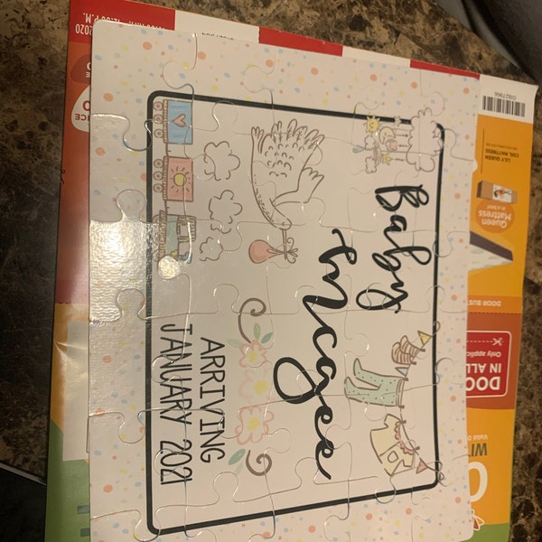 Baby Announcement Puzzle Pregnancy Announcement Personalized We're ...