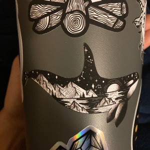 PNW Orca Whale Vinyl Sticker Pack of 3 Die Cut Killer Whale Decal Orca ...