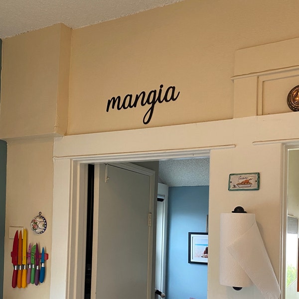 Mangia Sign | Mangia Metal Sign | Eat Sign | Mangia Tutti | Kitchen ...