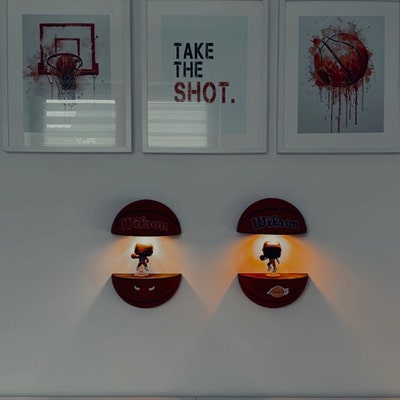 LED Shelf Basketball Spalding Graffiti Orange, NBA, Shoe Rack, Gift ...