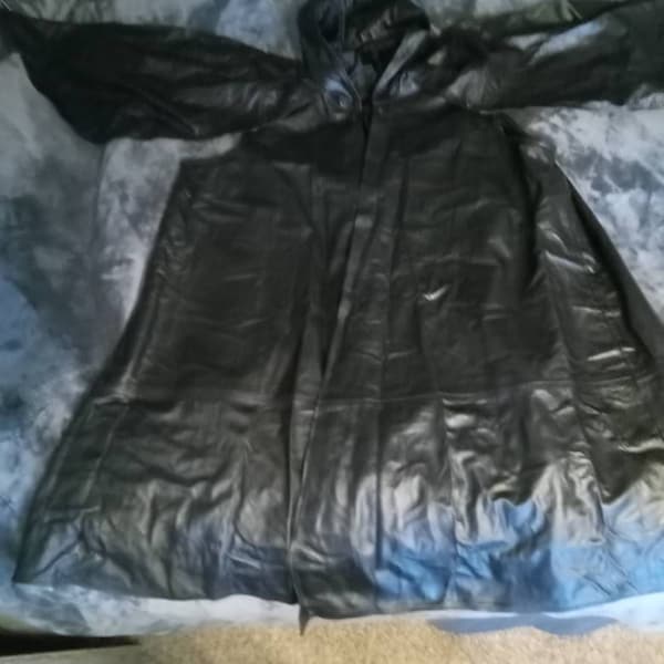 The Wraith of Inferno - Black & Yellow Leather Hooded Cloak With Armor ...