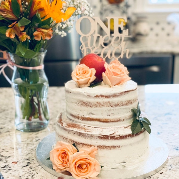 One Sweet Peach Cake Topper - Peach Cake Topper – First Birthday Cake ...