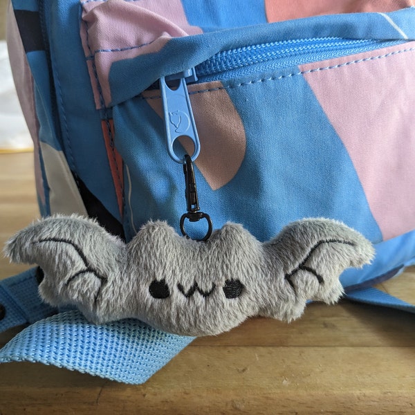 Embroidered Minky Bat Keychain - Cute Key Fob Purse Charm - Etsy