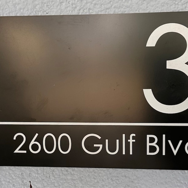 Modern Contemporary Property Number Door Sign Plaque - Anthracite Gray ...