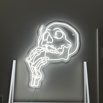 Smoking Skull Head Neon Sign Custom Handmade Art Neon Light White Vibes ...