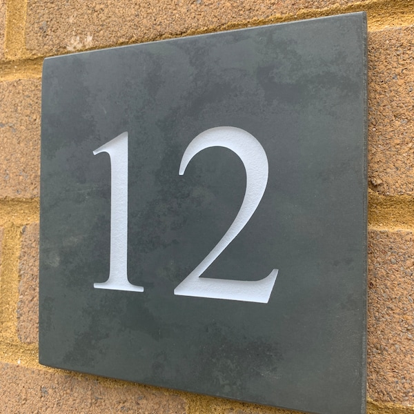 Smoky Green Slate Square House Number 15cm X 15cm - Etsy UK