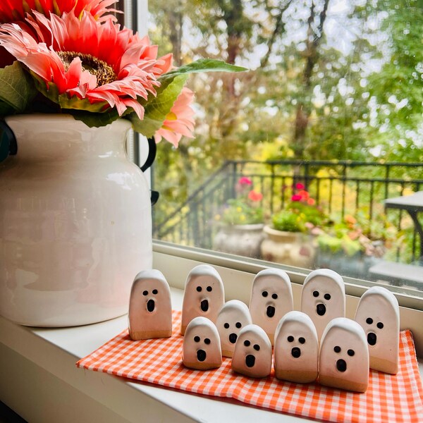 Ghost Pottery Figure, Halloween, Ghost Figurine, Ceramic Ghost, Ghost ...