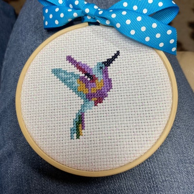 Hummingbird Small Cross Stitch Pattern, Hummingbird Mini Embroidery ...