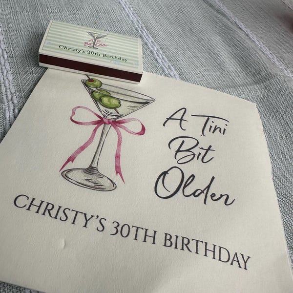 Custom Matchbox for Birthday/a Tini Bit Older Martini Match Boxes ...