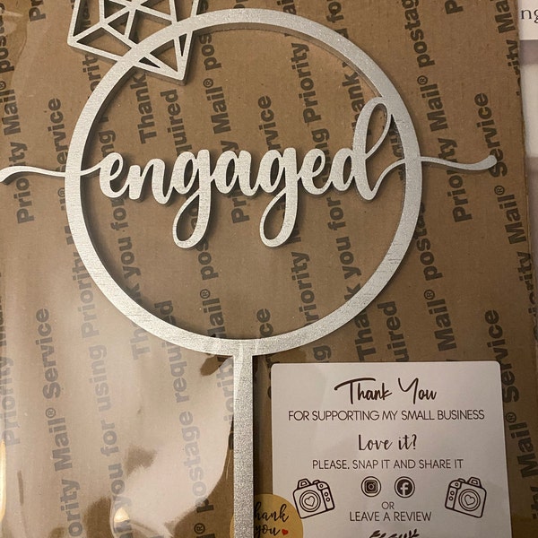 Engaged Cake Topper, We’re Engaged Cake Topper,ring Topper, Bridal ...