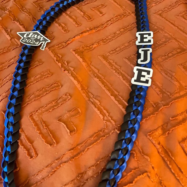 Graduation Lei With Name Ribbon Lei Double Braided Hawaiian Style Lei for Girls With Plumeria ...