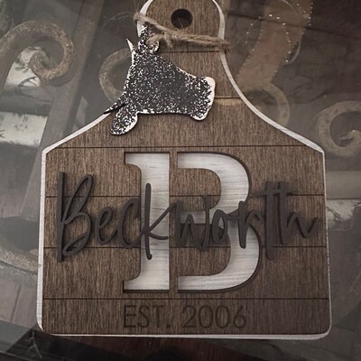 Personalized Cow Tag, Decorative Board, Cow Decor, Personalized Cow ...