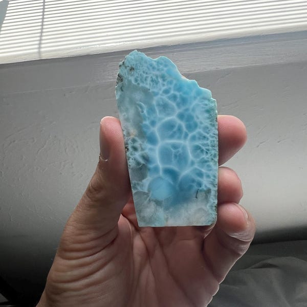 160g AAA High Quality Sky Blue Larimar Slab, Larimar Crystal, High ...
