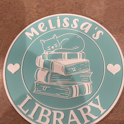 Library Street Sign Bookshelf Sign Personalized Laser Engraved Bookish ...