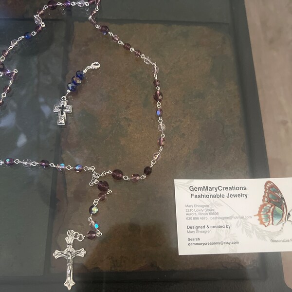 Anglican Rosary, Purple Rose on White Ceramic, Multi Denominations, 488 ...