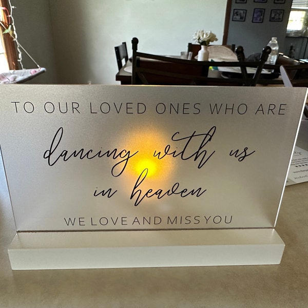 Wedding Memorial Sign - Dancing With Us in Heaven - Memorial Keepsake ...