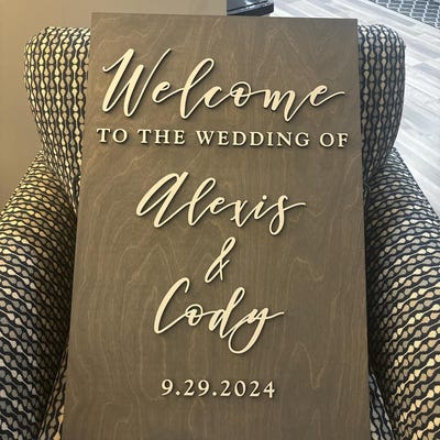 3D Circle Wedding Welcome Sign, Wooden Geometric Circle Wreath Custom ...