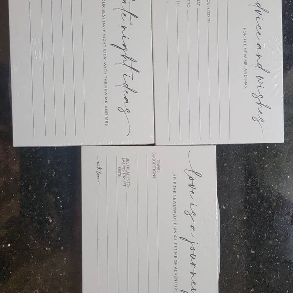 Wedding Advice Card Bundle | 3 Advice and Wishes for the Bride and ...