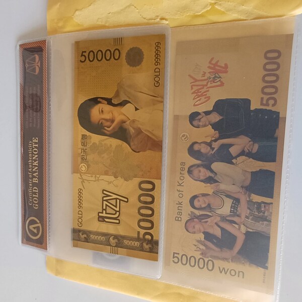 BTS: 24k South Korean Won Gold Note - Etsy