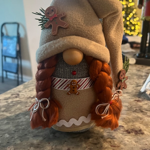Holiday Gingerbread Female Gnome, Christmas Gnome, Christmas Decor - Etsy