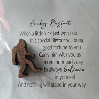 Lucky Bigfoot Token Sasquatch Pocket Pal Pocket Hug - Etsy