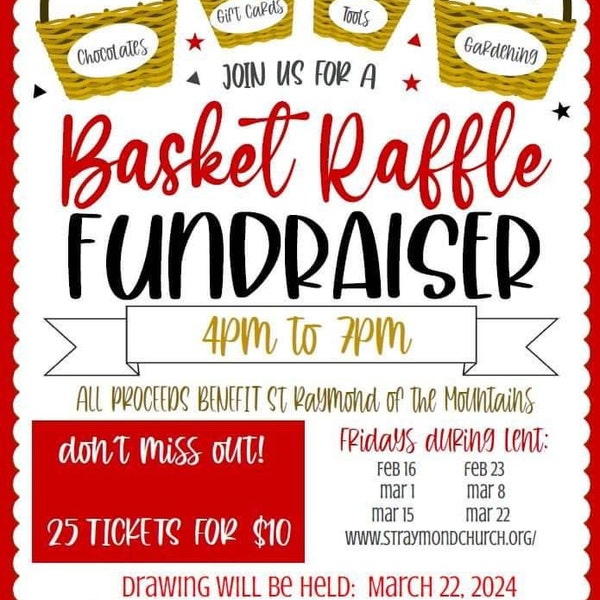 Basket Raffle Fundraiser Flyer: Editable Template (digital Download) - Etsy