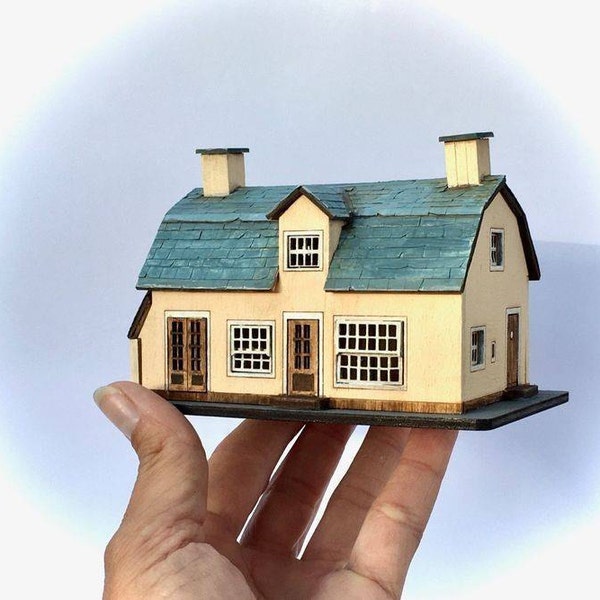 1:48 Cape Cod House Miniature Dollshouse Model Kit Quarter Scale 1/48th ...