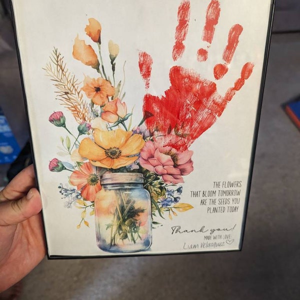 Teacher Appreciation Gift Handprint Art Instant Download. Printable ...