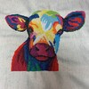 Colorful Calf Cross Stitch Pattern Abstract Rainbow Cow Cross Stitch ...