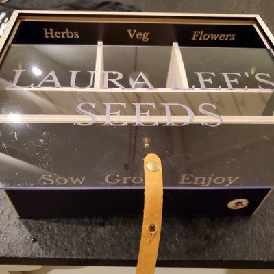 Seed Organiser, Seed Gift Box, Seed Storage Box, Engraved Seed Packet ...
