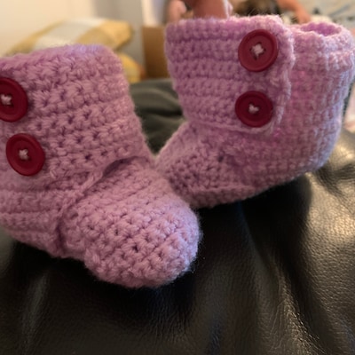 Crochet Pattern for Stay on Babywearing Baby Booties Boots Wrap Around ...