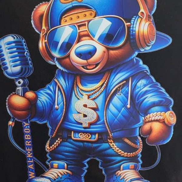 Hip Hop Teddy Bear Graffiti Cartoon - Dready Bear Digital Download PNG ...