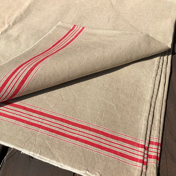 Ca.1920 Ancient Unused Dark Pure Linen Mangle Cloth Ideal for Sewing ...