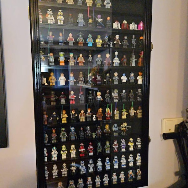 120 Minifigures Display Case Cabinet Miniatures Figurines Small Action ...