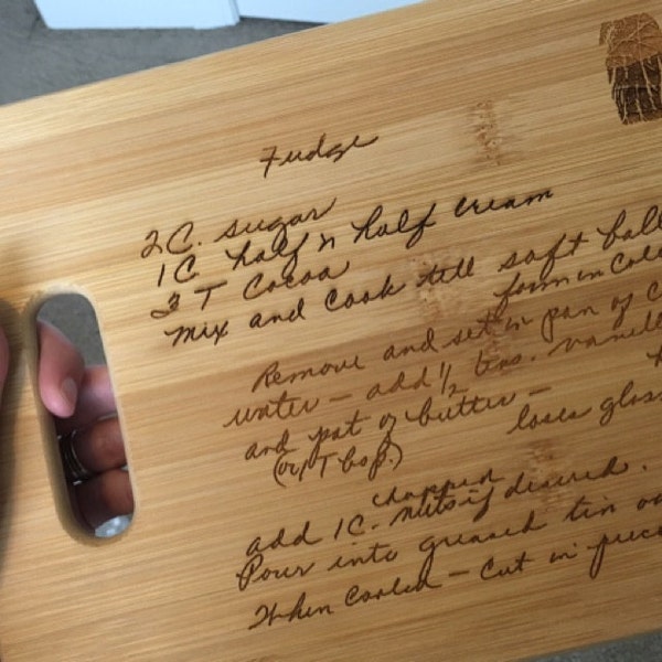 Handwritten Engraved Cutting Board - Personalized Bamboo Cutting Board ...