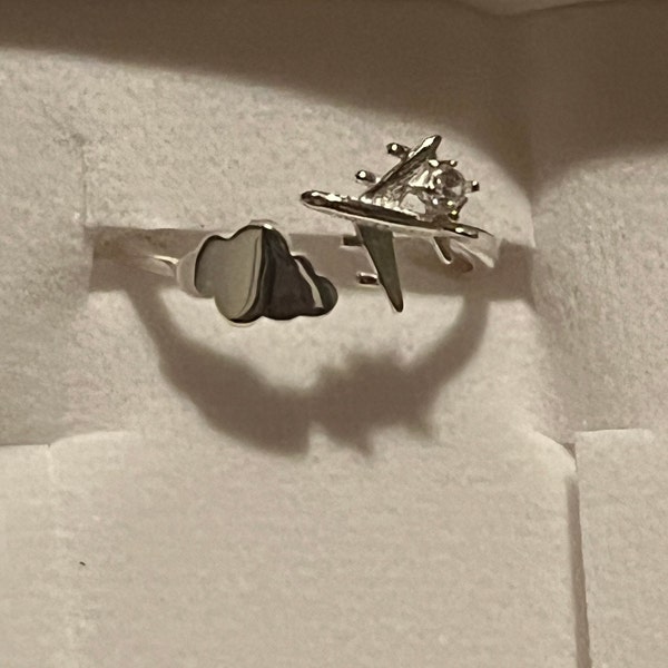 Solitaire Airplane Ring, 925 Sterling Silver, Women's Ring, Airplane ...