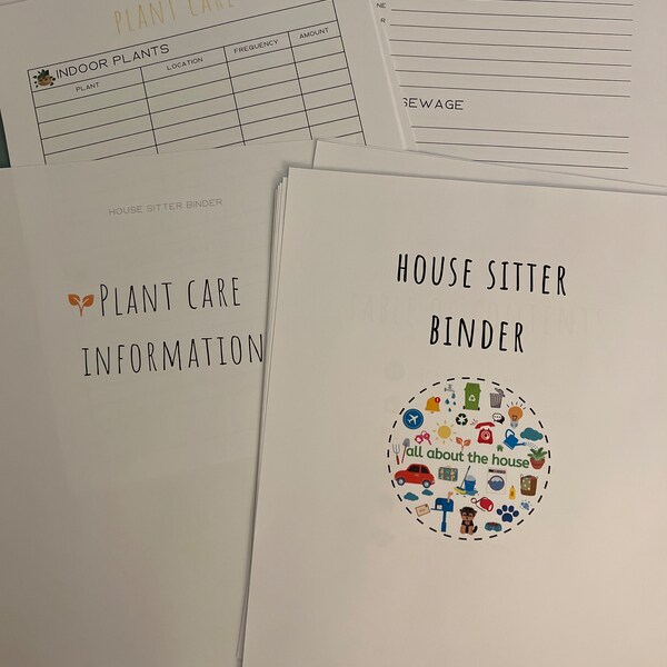 Babysitter Binder, House Sitting Binder, Babysitter Planner, Nanny ...