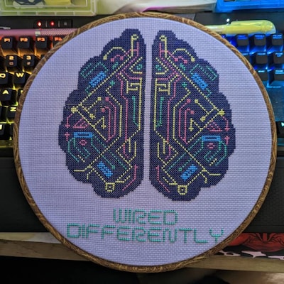Wired Differently Cross Stitch Pattern / Autism Cross Stitch Pattern ...