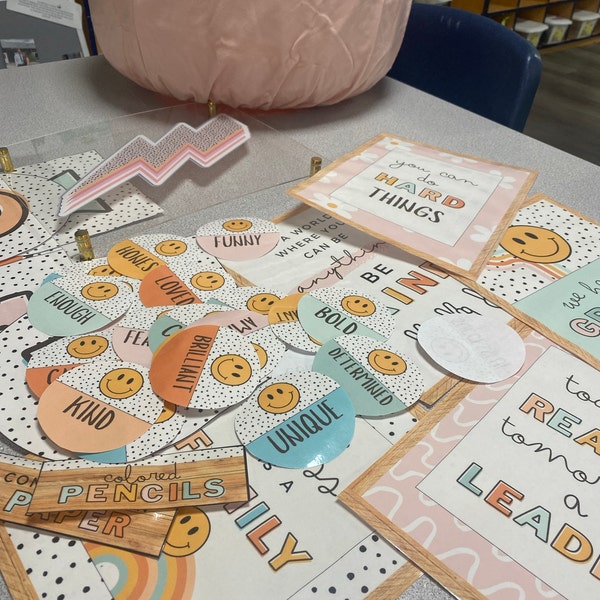 Groovy Boho Classroom Quote Posters - Etsy