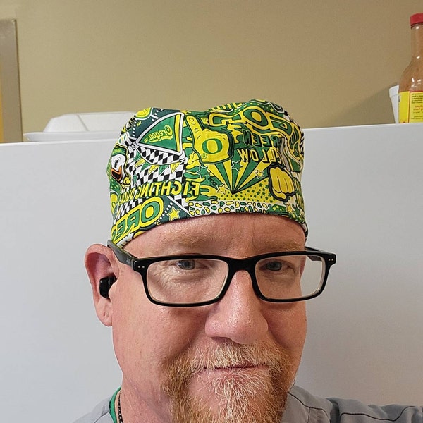 Men/women Surgical Scrub Cap Lined Super Mario Bros Mario and Luigi 100 ...