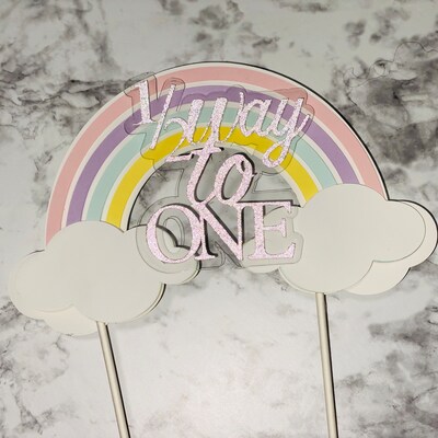 Rainbow Birthday Cake Topper Svg Rainbow Layered Cake Topper Svg ...