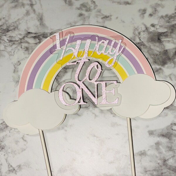 Rainbow Birthday Cake Topper Svg | Rainbow Layered Cake Topper Svg ...