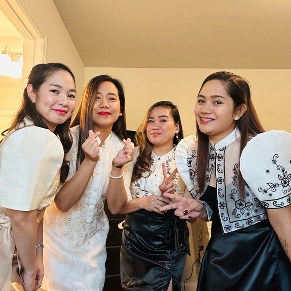 Classic Organza Beige Filipiniana Barong Dress - Maria - JV21 - Etsy