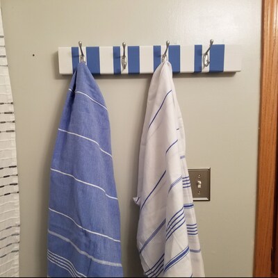 Beach Coat Rack, Beach Towel Hooks, Nautical Decor Coat Hooks, Coastal ...