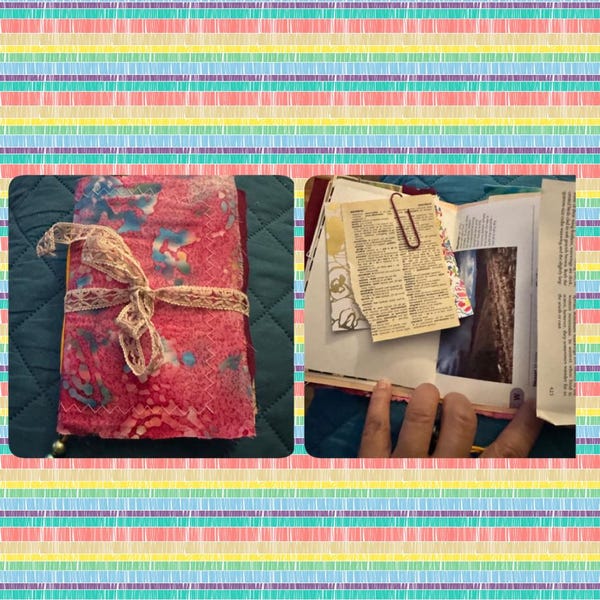 Pastel Kitty Journal, Kawaii Cat Journal, Fabric Junk Journal, Small ...