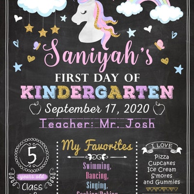 Floral First Day of School Sign Printable, Girl Back to School ...