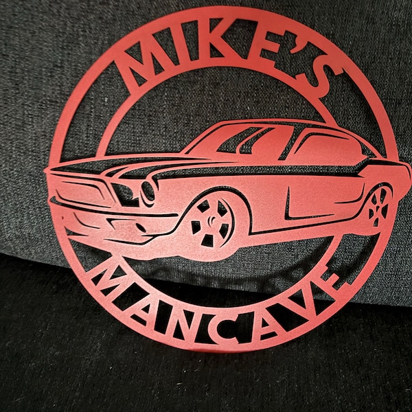 Personalized Metal Car Sign, Car Signs for Garage, Car Name Sign ...