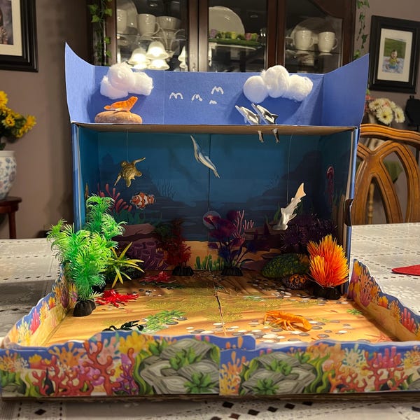 Printable Ocean Diorama, Shoebox Project, Paper Craft (PDF) - Etsy